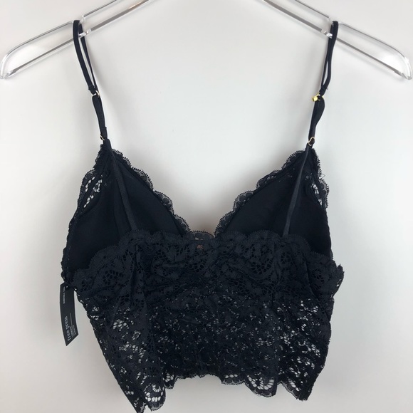free press | Intimates & Sleepwear | Black Lace Bralette Bra Racerback ...